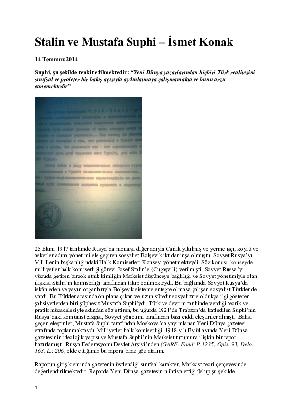 (DOC) Stalin ve Mustafa Suphi