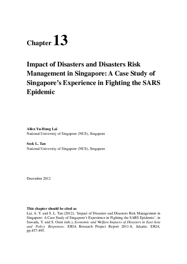 (PDF) Impact of Disasters and Disasters Risk Management in Singapore: A Case Study of Singapore ...