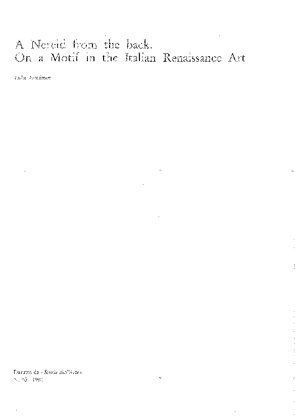 (PDF) A Nereid from the Back: On a Motif in the Italian Renaissance Art