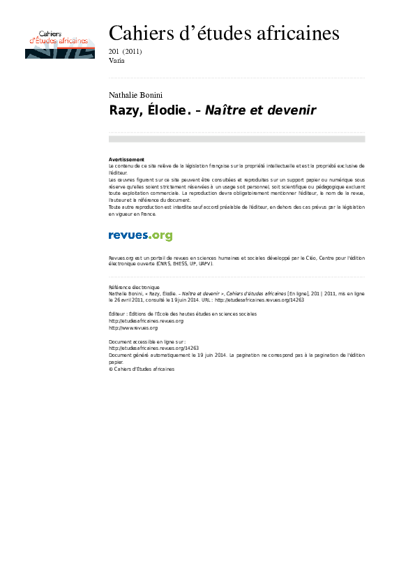 (PDF) Razy, Élodie. – Naître et devenir