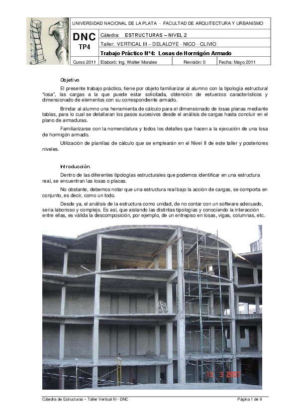 (PDF) Cátedra: ESTRUCTURAS – NIVEL 2 Taller: VERTICAL III – DELALOYE -NICO -CLIVIO DNC TP4 ...