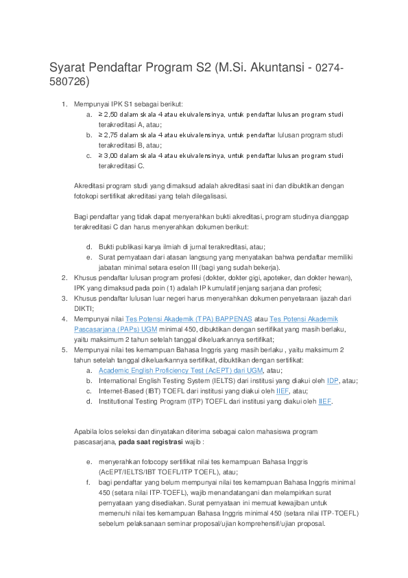 (DOC) Syarat Pendaftar Program S2