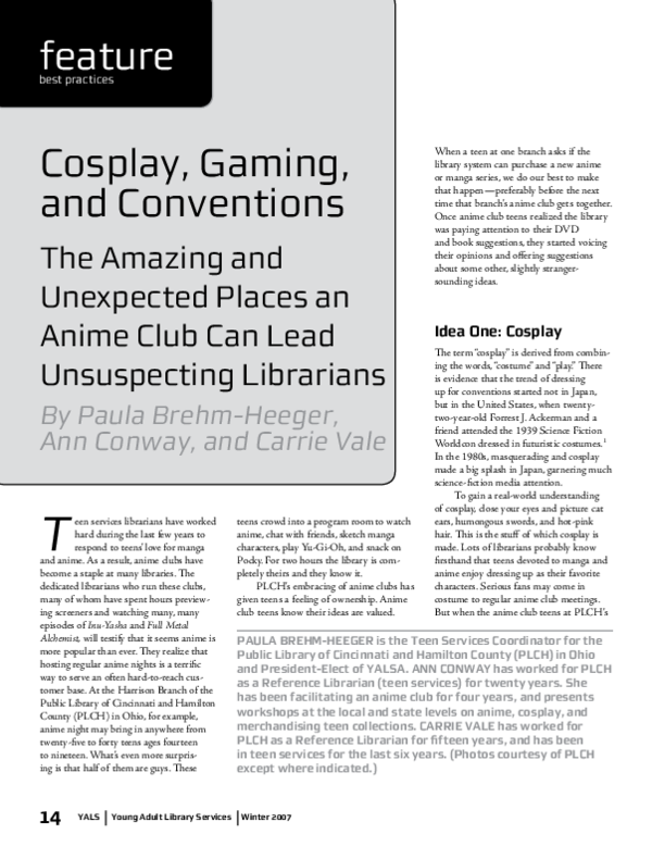 (PDF) 4 YALS | Young Adult Library Services | Winter 2007