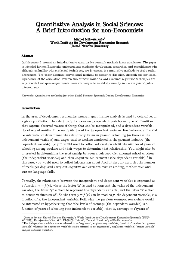 (PDF) Quantitative Analysis in Social Sciences: A Brief Introduction ...