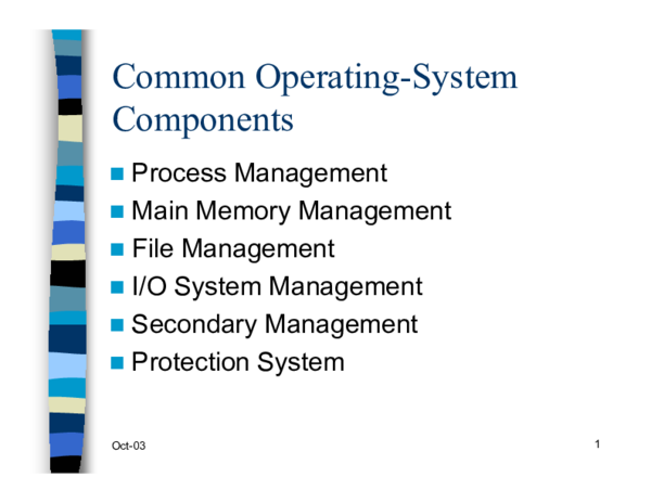 (PDF) Oct-03 1 Common Operating-System Components Process Management ...
