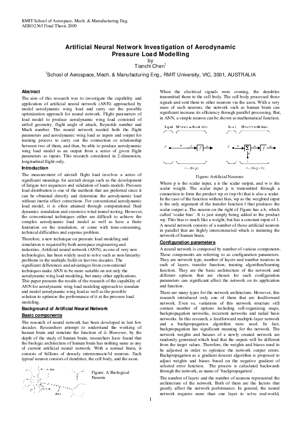 (PDF) Artificial Neural Network Investigation of Aerodynamic Pressure Load Modelling