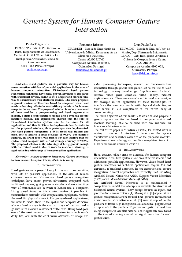 (PDF) Generic System for Human-Computer Gesture_Interaction