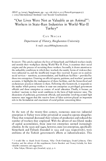 (PDF) ‘‘Our Lives Were Not as Valuable as an Animal’’: Workers in State ...