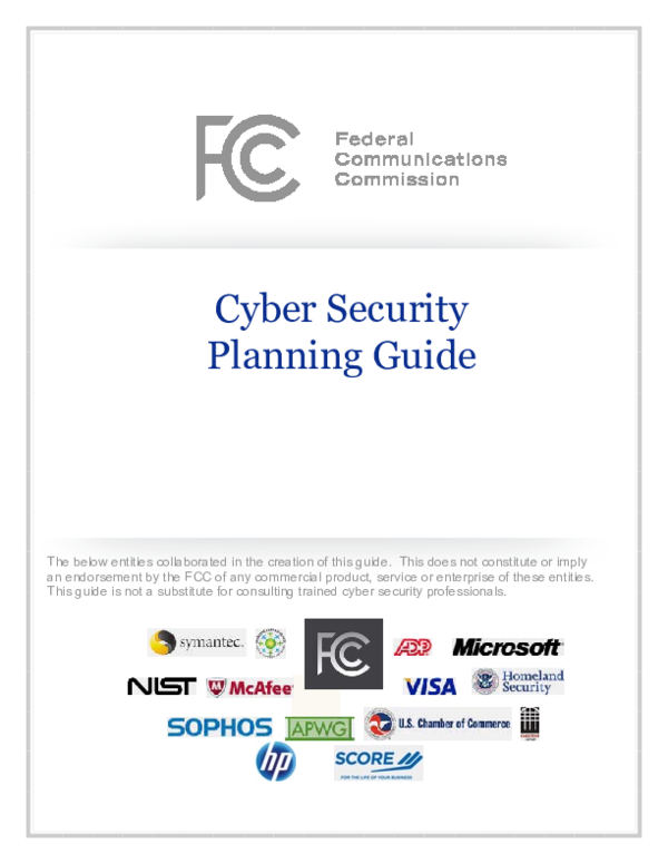 (PDF) FCC Cybersecurity Planning Guide 1