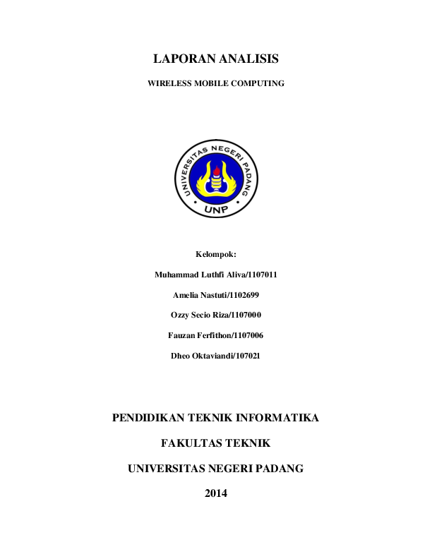 (DOC) LAPORAN ANALISIS WIRELESS MOBILE COMPUTING