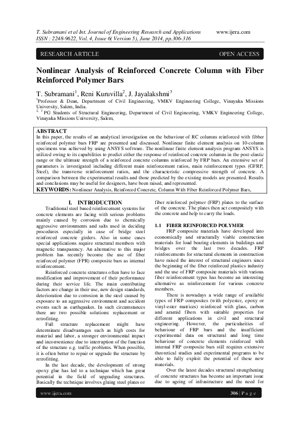 (PDF) Nonlinear Analysis of Reinforced Concrete Column with Fiber ...