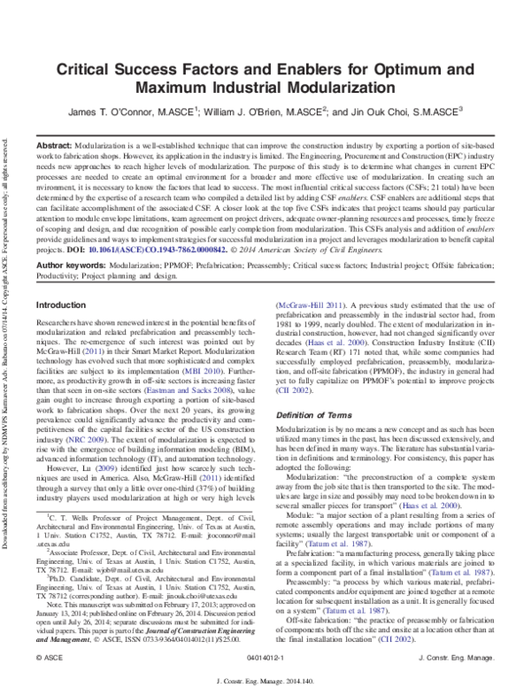 (PDF) Critical Success Factors and Enablers for Optimum and Maximum ...