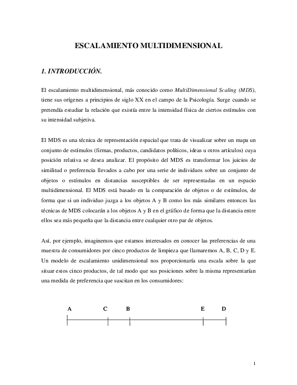 (PDF) ESCALAMIENTO MULTIDIMENSIONAL 1. INTRODUCCIÓN
