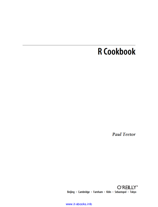 (PDF) R Cookbook