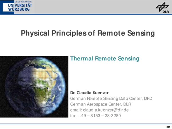 (PDF) Physical Principles of Remote Sensing Thermal Remote Sensing