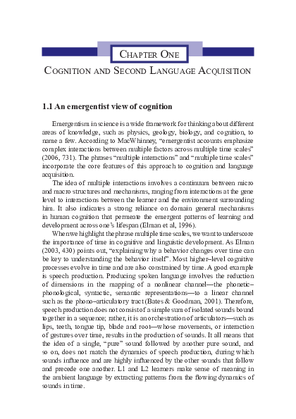 (PDF) Cognition and second language acquisition