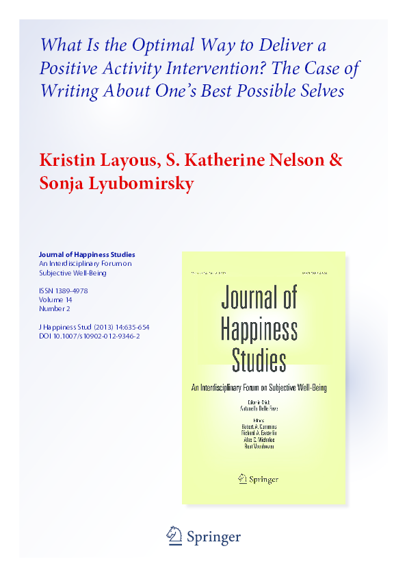 (PDF) What is the most optimal way to deliver a positive activity ...