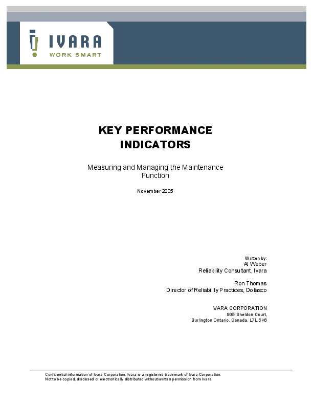 (PDF) Written by: KEY PERFORMANCE INDICATORS Measuring and Managing the ...