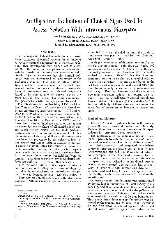 (PDF) An Objective Evaluation of Clinical Signs Ised \ssess Sedlation ...