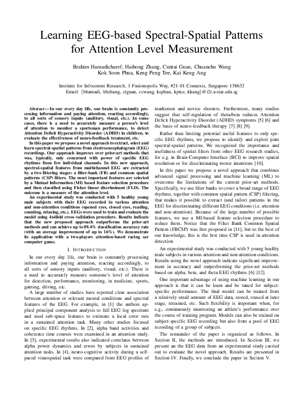 (PDF) Learning EEG-based spectral-spatial patterns for attention level ...