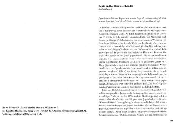 (PDF) "Panic on the Streets of London. Jugendkriminalität, Popkultur ...
