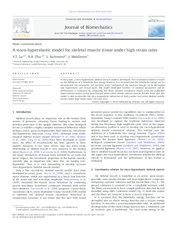 (PDF) A visco-hyperelastic model for skeletal muscle tissue under high ...