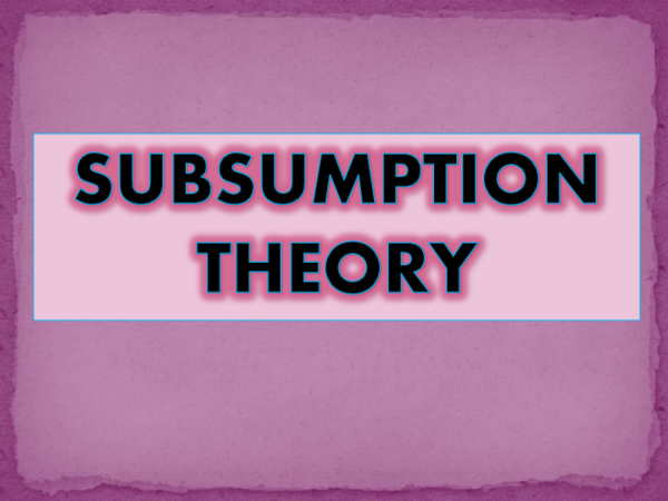 (PPT) Subsumption theory