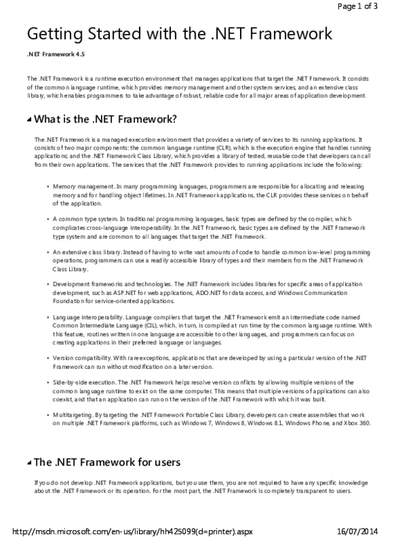 Pdf Getting Started With The Net Framework