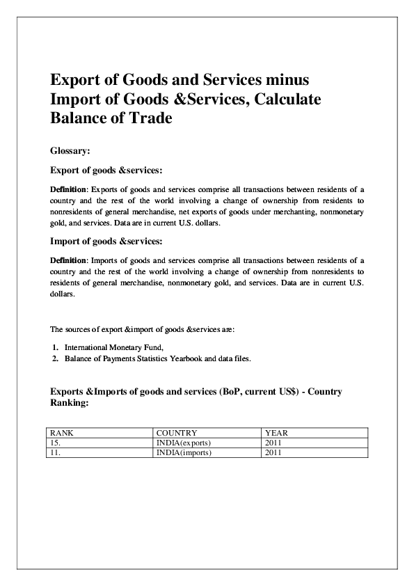 (DOC) Export of Goods and Services minus Import of Goods &Services ...