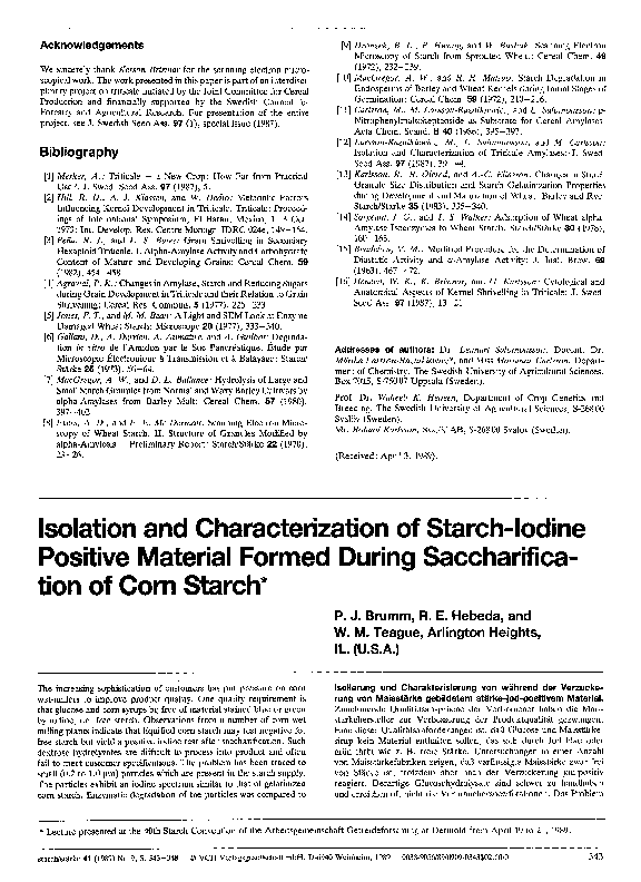 (PDF) Isolation and Characterization of Starch-Iodine Positive Material Formed During ...