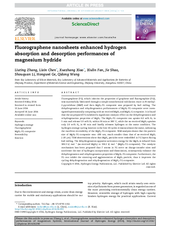 (PDF) Fluorographene nanosheets enhanced hydrogen absorption and ...