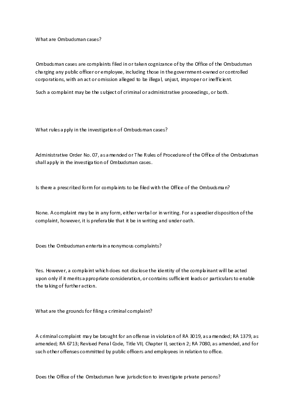 (DOC) What are Ombudsman cases