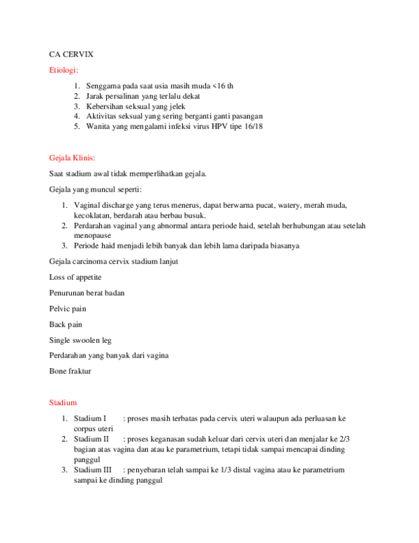 (DOC) CA CERVIX Etiologi