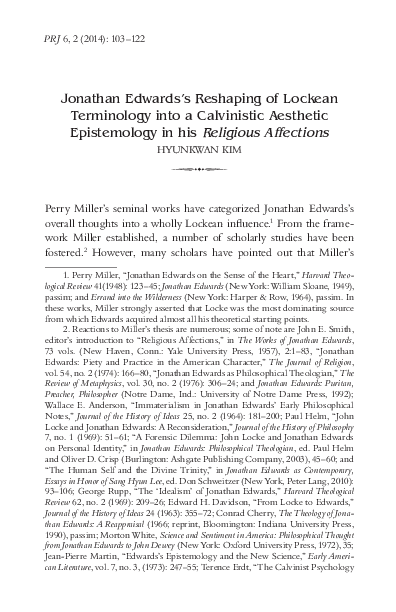 (PDF) Jonathan Edwards’s Reshaping of Lockean Terminology into a ...