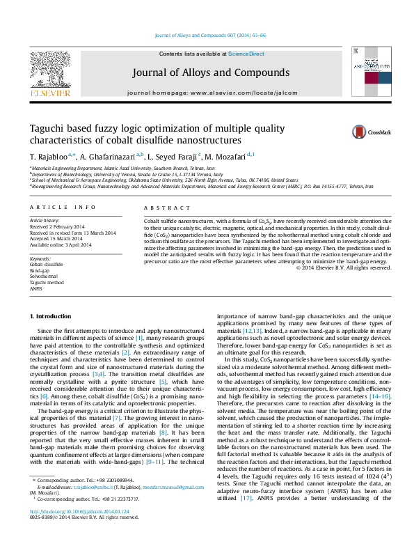 Pdf Taguchi Based Fuzzy Logic Optimization Of Multiple Quality