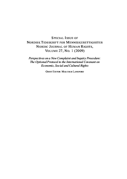 (PDF) The Optional Protocol to the ICESCR: Perspectives on a New ...