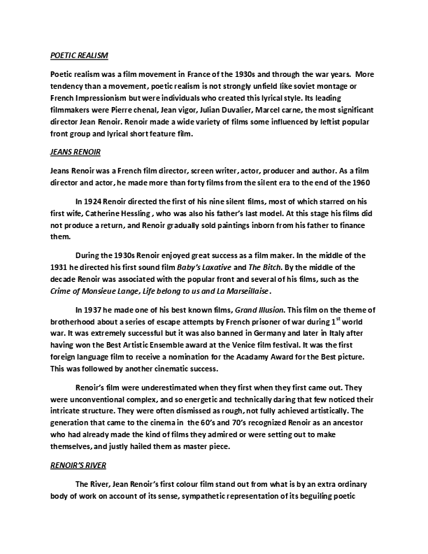 (DOC) POETIC REALISM Poetic realism was a film movement in