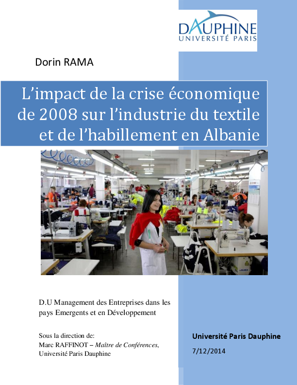 (PDF) L’impact de la crise économique de 2008 sur l’industrie du ...