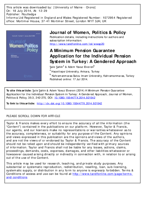 (PDF) A Minimum Pension Guarantee Application for the Individual ...
