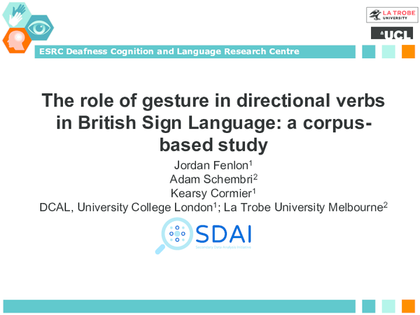 (PDF) Jordan Fenlon, Adam Schembri & Kearsy Cormier (2014) The role of ...