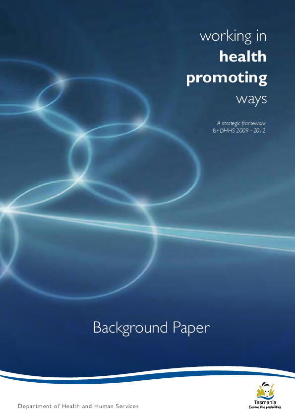 (PDF) Working in Health Promoting Ways – Background Paper