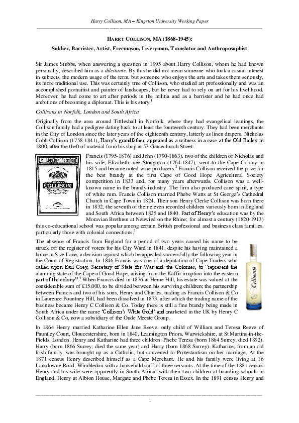 (PDF) Harry Collison: anthroposophist, freemason and magician