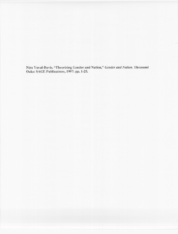(PDF) Nira Yuval Davis gender and nation