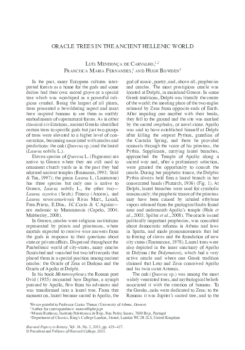 (PDF) Oracle Trees in the Ancient Hellenic World