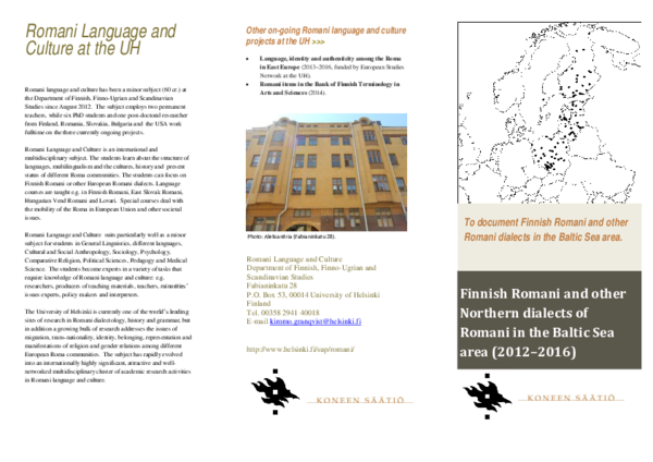 (PDF) Finnish Romani and other Northern dialects of Romani in the ...