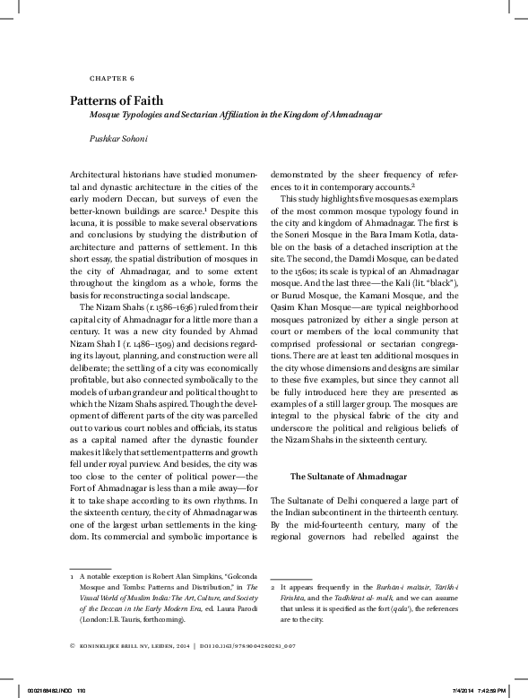 (PDF) Patterns of Faith : Mosque Typologies and Sectarian Affiliation ...