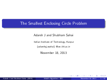(PDF) Smallest Enclosing Circle - Welzl's Algorithm