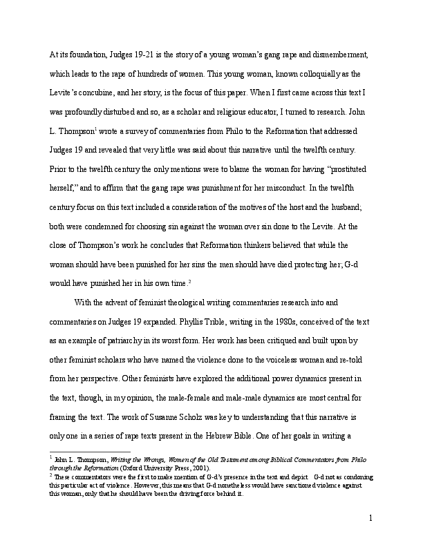 (DOC) Judges 19: The Levite's Concubine - Constructing a Hermeneutics ...