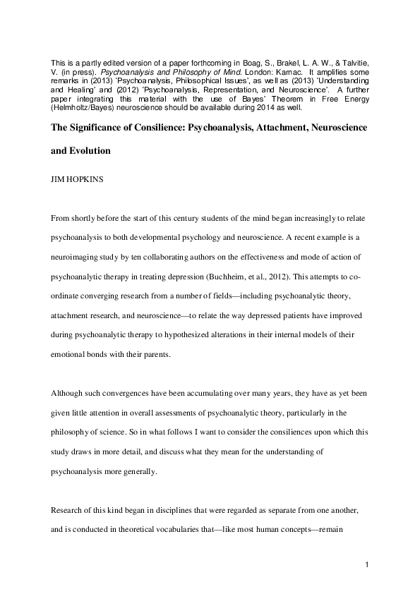 (DOC) The Significance of Consilience