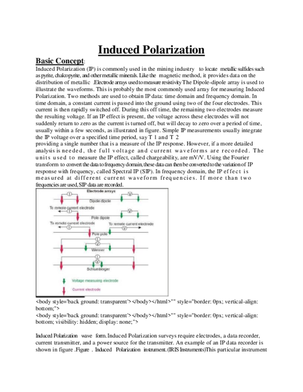 (DOC) Induced Polarization Basic Concept